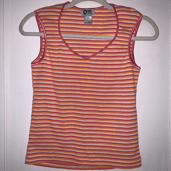 One Step Ahead | Tops | Y2k Style Stripped One Step Up Top | Poshmark